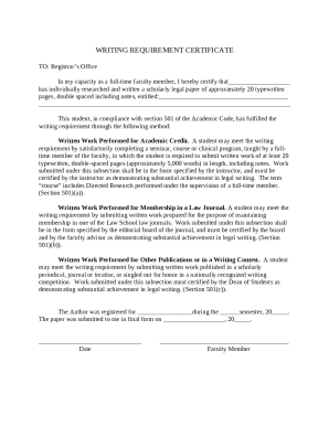 WRITING REQUIREMENT CERTIFICATE - delawarelaw widener Doc Template ...