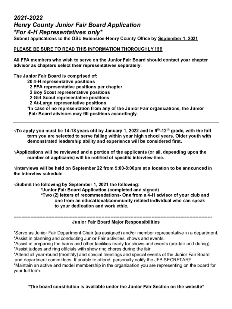 Fillable Online henry osu 2021-2022 Henry County Junior Fair Board ...