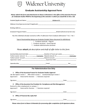 Fillable Online Graduate Assistantship Approval Form Fax Email Print - pdfFiller