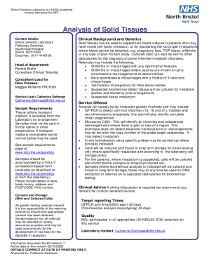 Fillable Online Solid tissues analysis at BGL. Solid tissues analysis ...