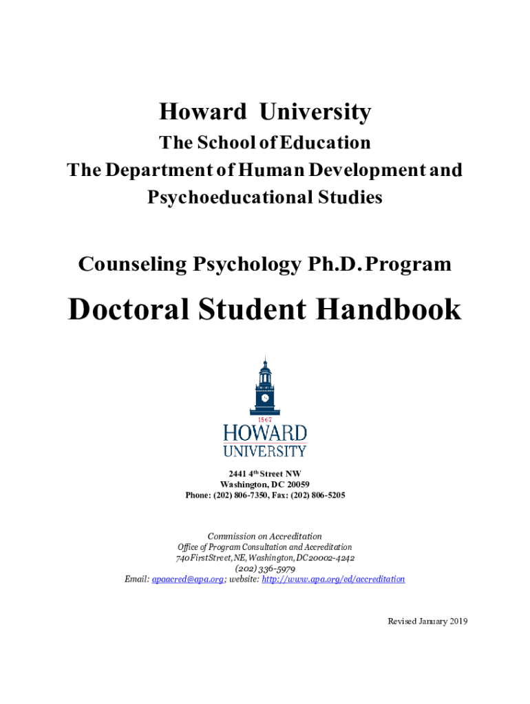 Fillable Online Program FormsSchool of Education - Howard University Fax Email Print - pdfFiller