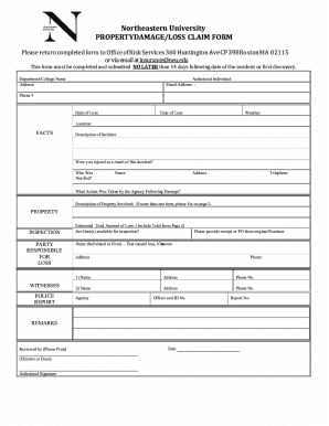 Fillable Online Department Property Damage/Claim Form Fax Email Print ...