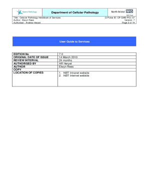 Fillable Online Department of Cellular Pathology - North Bristol NHS ...