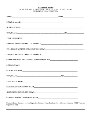 Fillable Online Get the free The Waksman Student Scholars Program - JPSAOS Fax Email Print ...