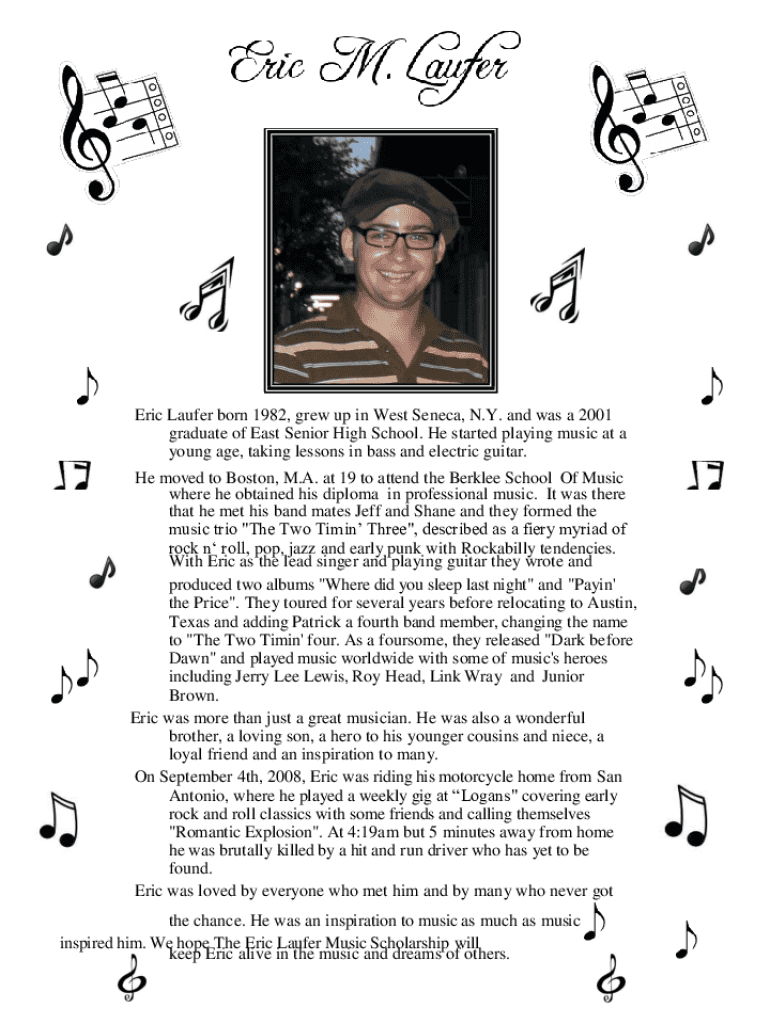 Fillable Online June 3 fundraiser honors Eric Laufer - West Seneca Bee ...