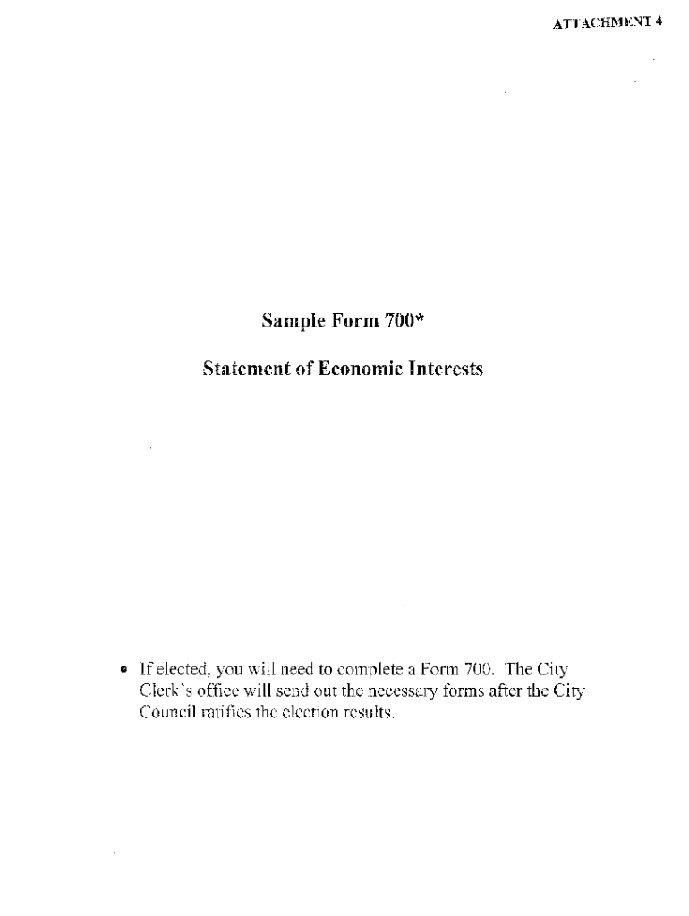 Fillable Online Sample Form 700* Statement of Economic Interests Fax ...