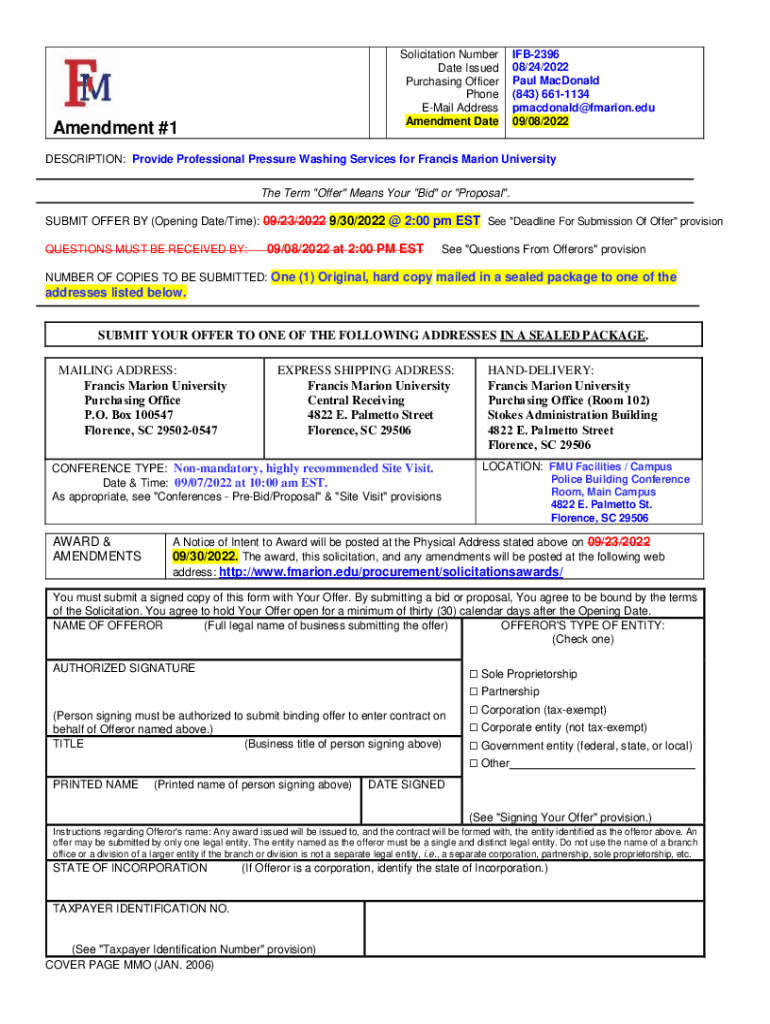 Fillable Online State of South Carolina - SC Procurement Services - SC ...