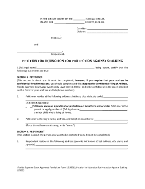 Fillable Online Restraining Orders/Injunctions/Domestic Violence Forms ...