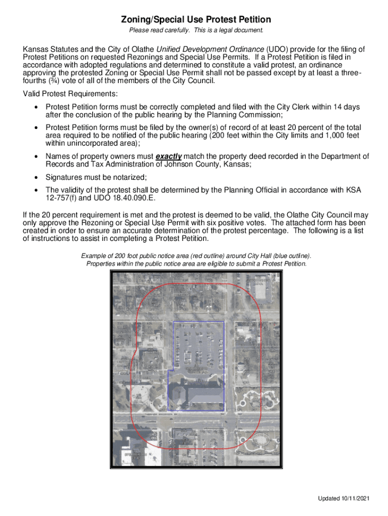 Fillable Online Zoning/Special Use Protest Petition - City of Olathe ...