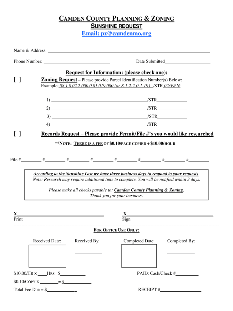 Fillable Online Land Use Planning And Zoning Camden County, NJ Attorney ...
