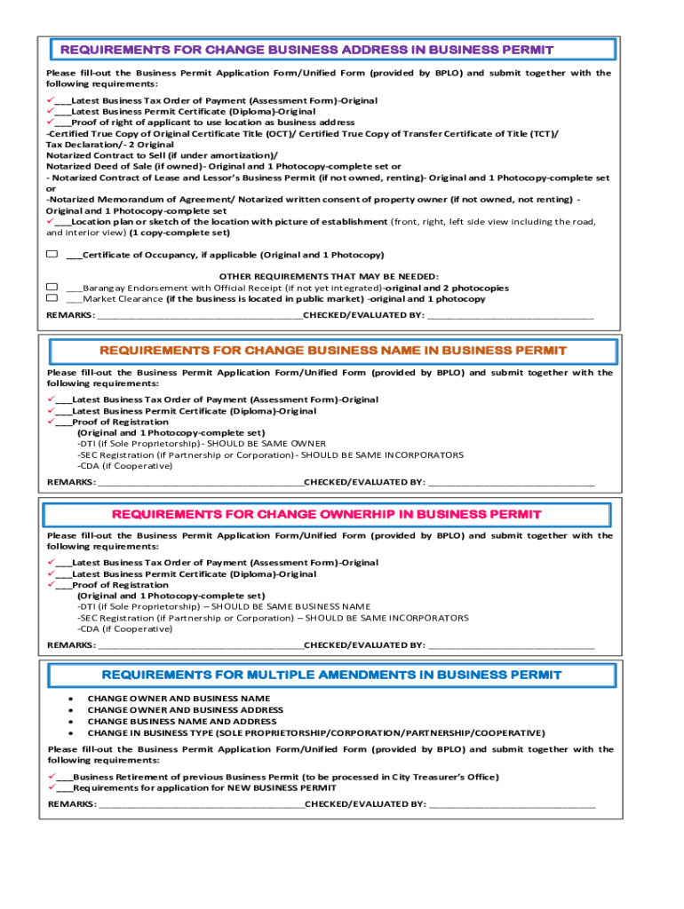Fillable Online Unified business permit application form quezon city ...