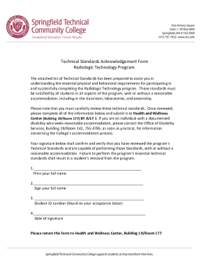 Fillable Online radiologic technology technical standards and form Fax ...