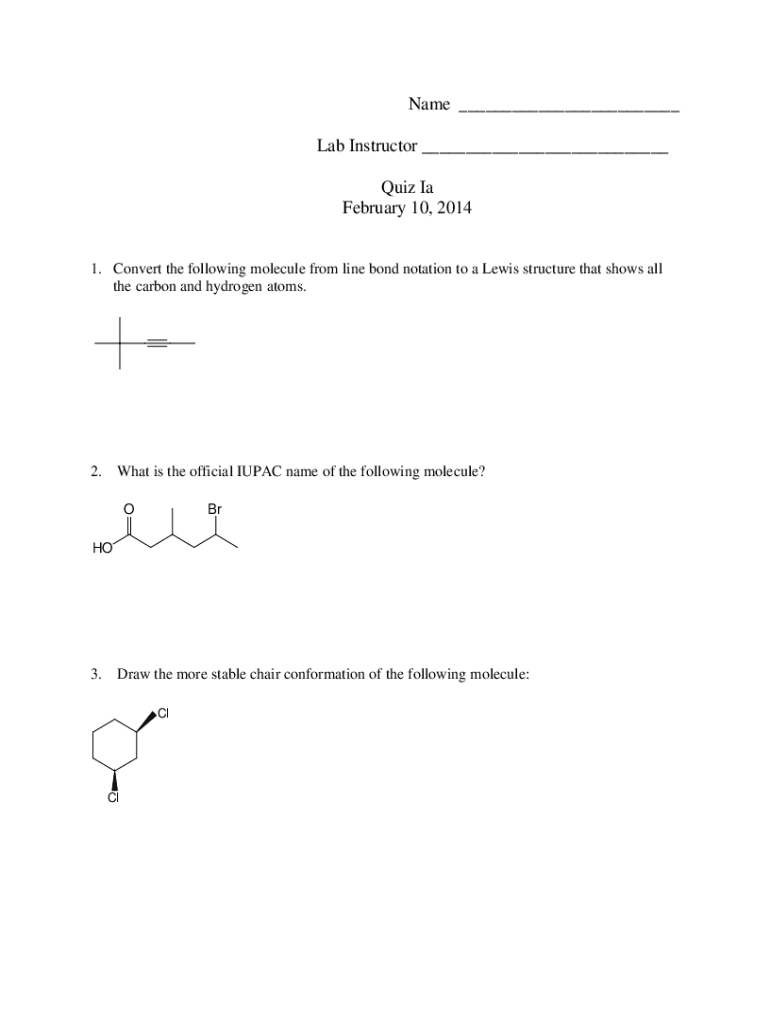 Fillable Online How to Draw Skeletal Structure or Bond-Line ...
