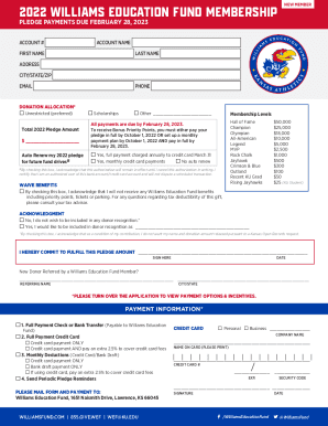 Fillable Online Navigating the Williams Fund Online Pledge/Donation ...