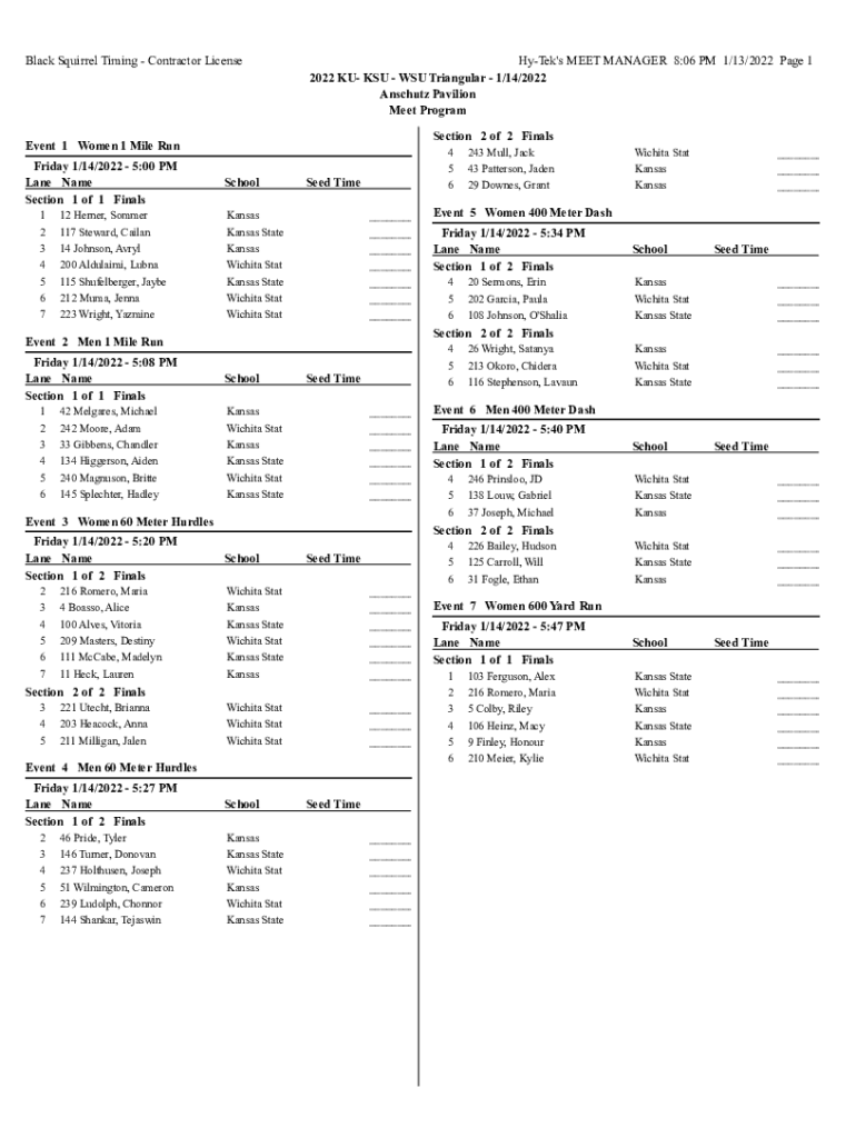 Fillable Online Black Squirrel Timing - Contractor License Hy-Tek's ... - Amazon S3 Fax Email ...