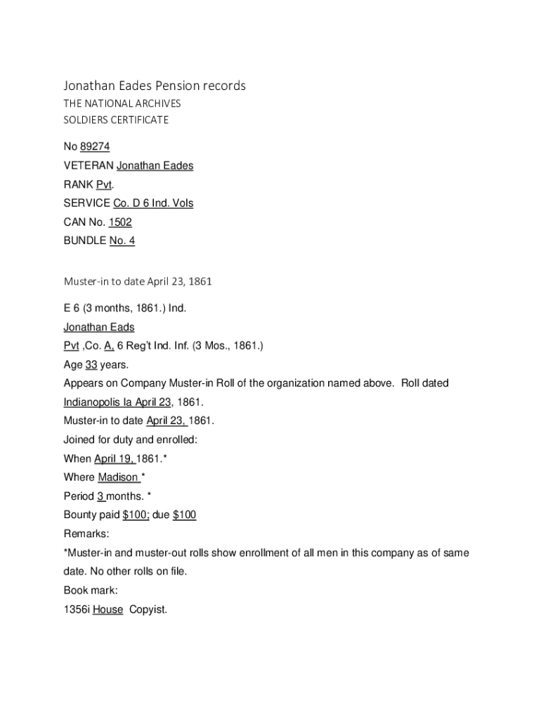 Fillable Online Jonathan Eades Pension records - National Park Service ...