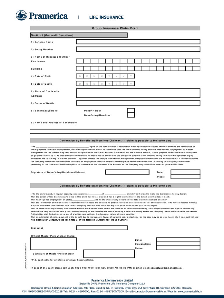 Fillable Online Death Claim Form - Sample - Rev 10-08 - The LDS Group ...