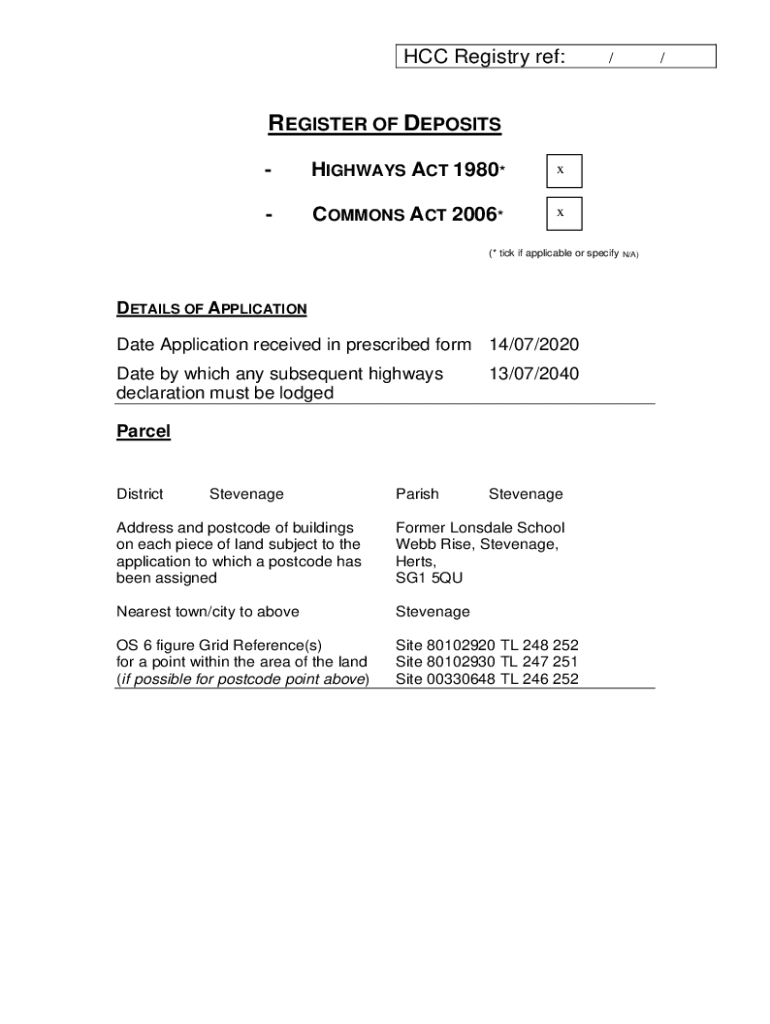 Fillable Online FORM CA17 NOTICE OF LANDOWNER DEPOSITS UNDER ... Fax ...