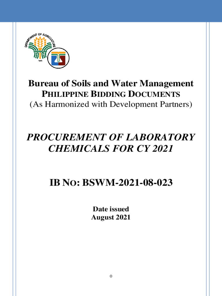 Fillable Online bswm da gov Standard Bidding Documents : Procurement of ...