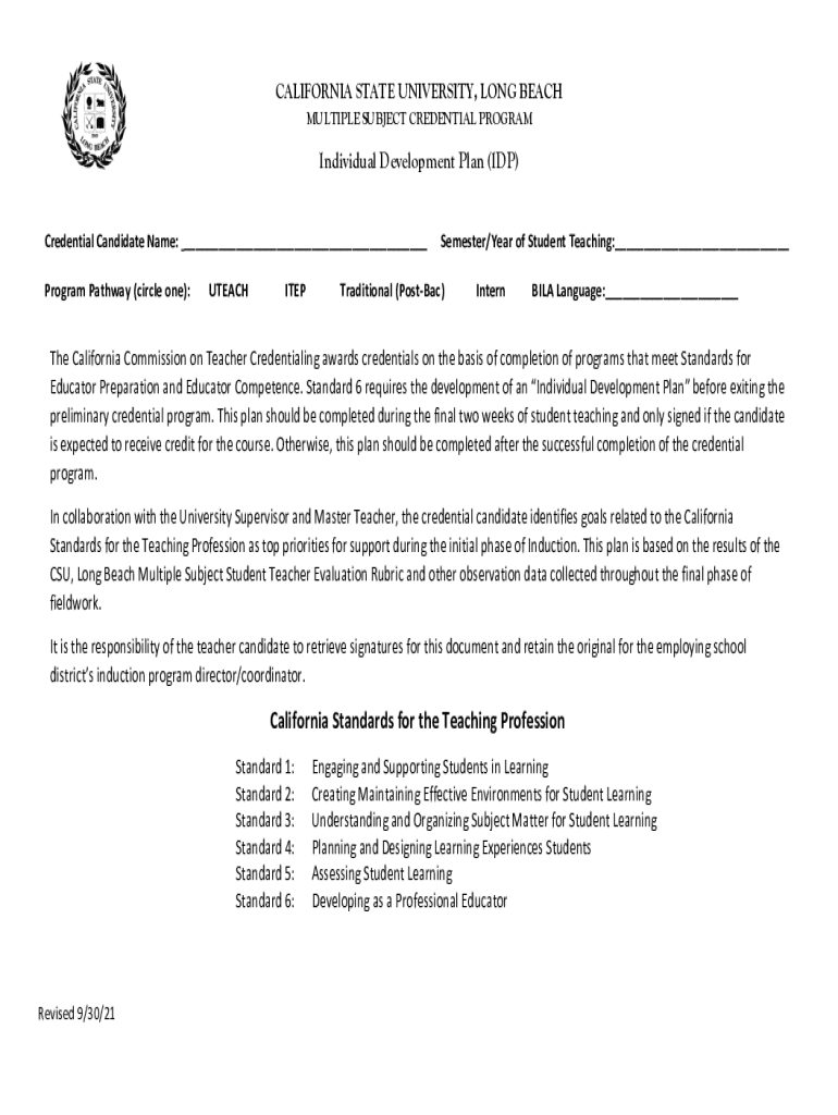 Fillable Online Multiple Subject CredentialCalifornia State University, San ... Fax Email Print ...