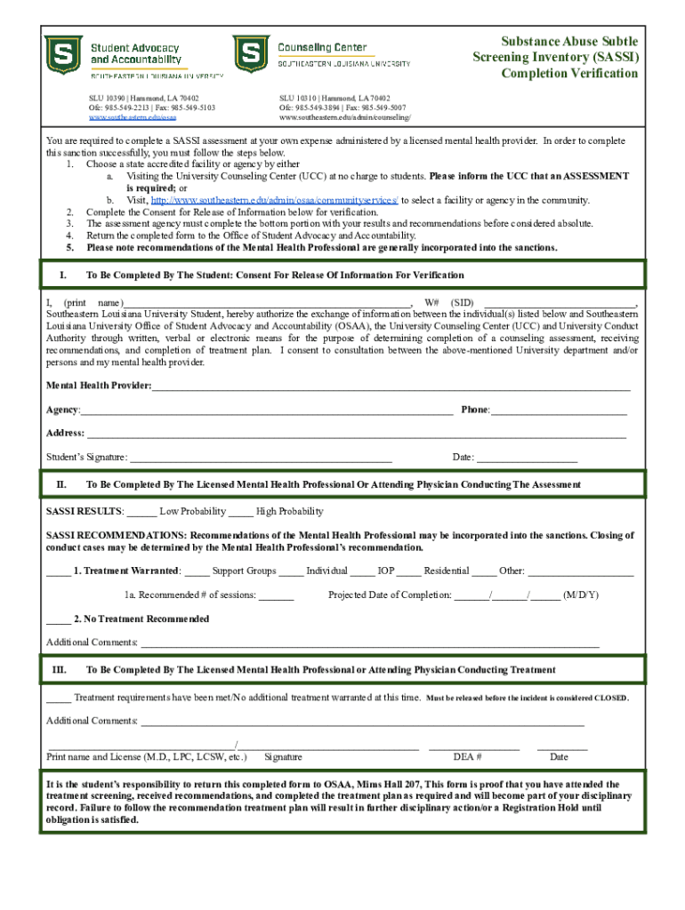 Fillable Online Client Forms - Southeastern Louisiana University Fax Email Print - pdfFiller