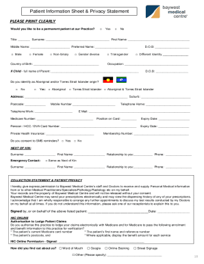 Fillable Online Patient information sheet, consent form, advocate ...