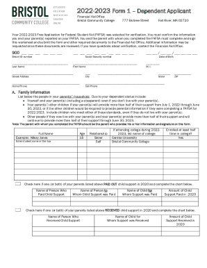Fillable Online 2022-2023 Form 1Dependent Applicant Fax Email Print - pdfFiller