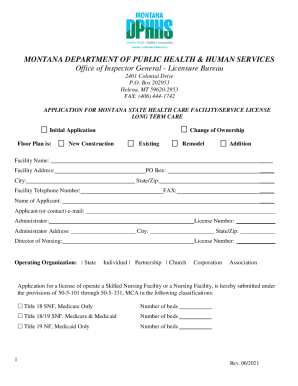 Fillable Online dphhs mt Montana DPHHS LTC Application Fax Email Print ...