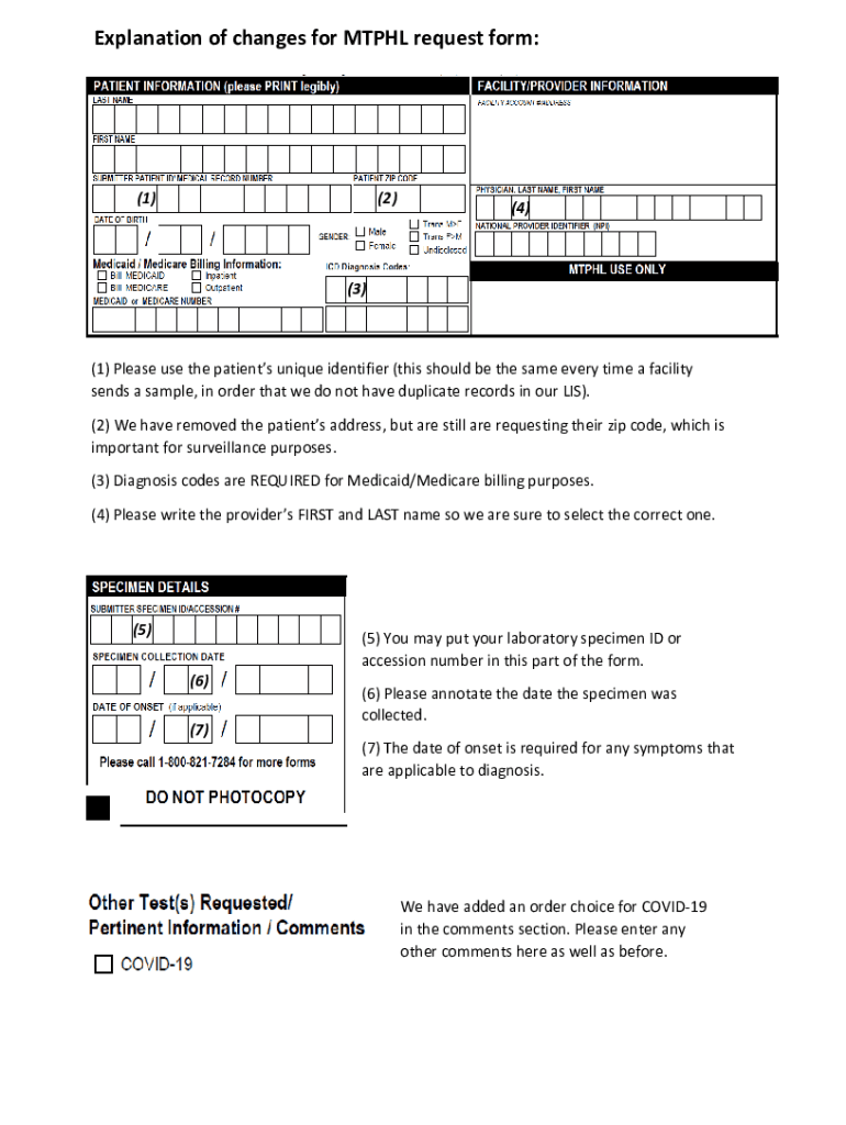 Fillable Online dphhs mt Explanation of changes for MTPHL request form ...