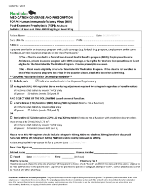 Fillable Online HIV Post Exposure Prophylaxis Drug Coverage and ...