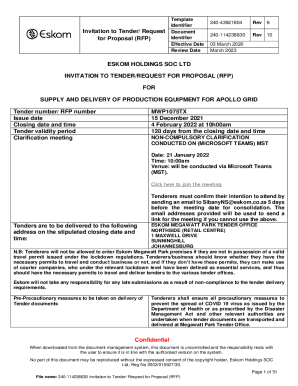 Fillable Online Invitation to Tender/ Request for Proposal (RFP) Confidential Fax Email Print ...