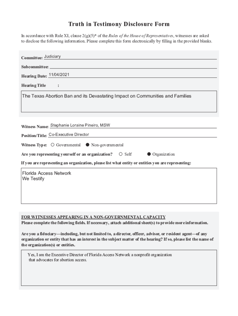 Fillable Online docs house Truth-in-Testimony-form.pdf Fax Email Print ...