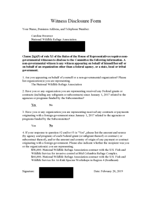Fillable Online docs house Witness Disclosure Form C Brouwer.docx Fax ...