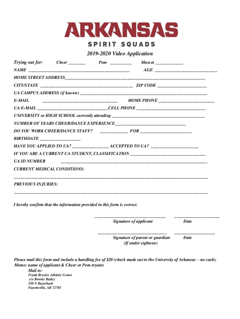 Fillable Online K-State Cheer/Mascot Tryout Information and Packet ...