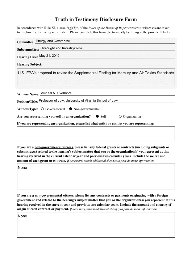 Fillable Online docs house 2. Witness Truth-in-Testimony-Form.pdf Fax ...