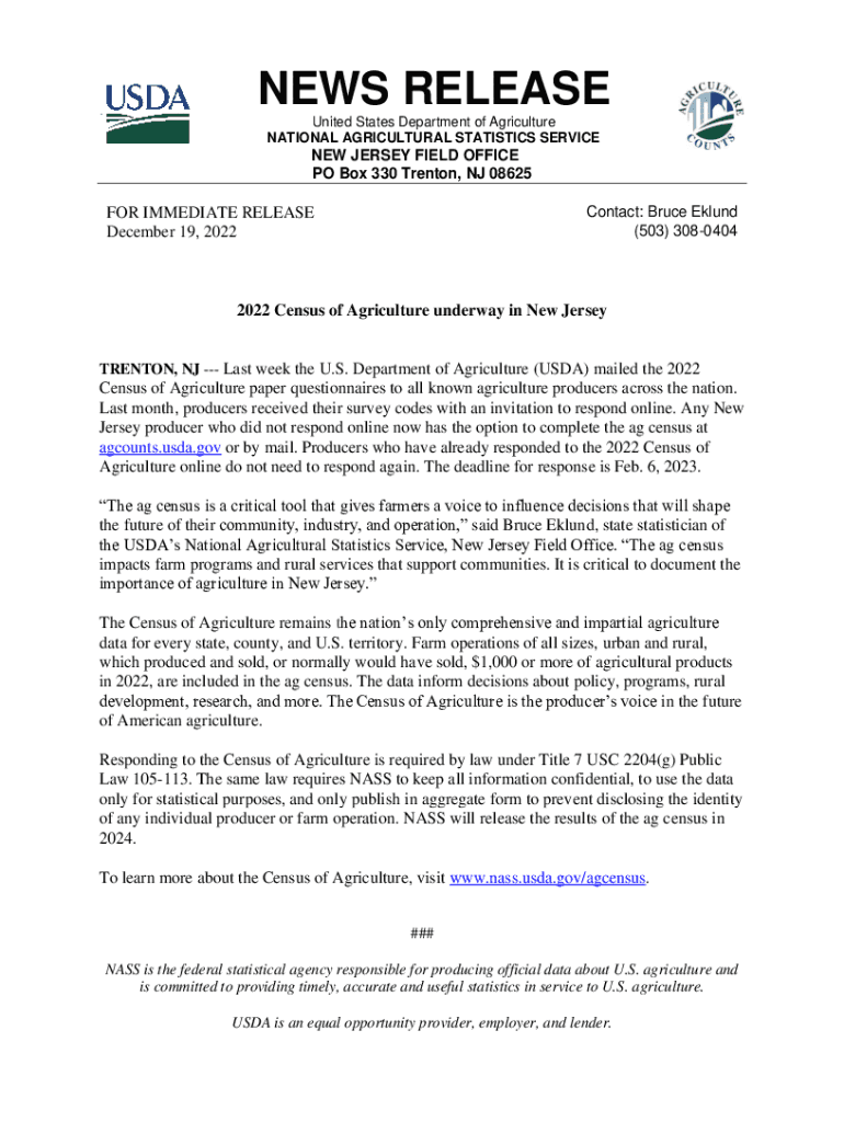Fillable Online 2022 Census FO TEMPLATE Ag Census December Mailing ...