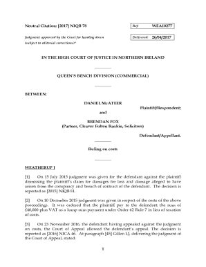 Fillable Online Neutral Citation No: 2017 NICA 79 Ref: GIL10382 ...