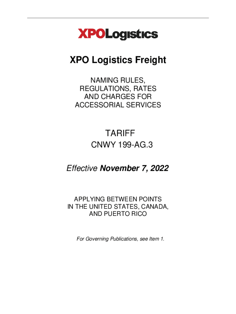 Fillable Online Xpo Accessorial Charges - Fill Online, Printable ...