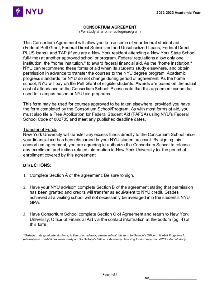 Fillable Online Consortium Agreement - NYU Stern Fax Email Print ...