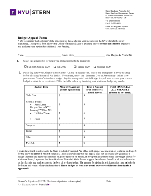 Fillable Online Financial Aid Policies - NYU Stern Fax Email Print ...
