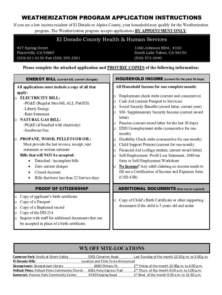 Fillable Online Weatherization Assistance ProgramArizona Department of ...