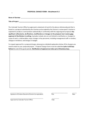 Fillable Online PROPOSAL CHANGE FORM - Attachment A-2 Fax Email Print ...