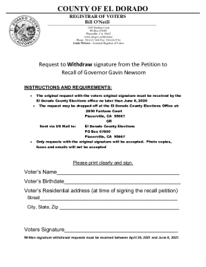 Fillable Online Election Certification Letter - El Dorado County Fax ...