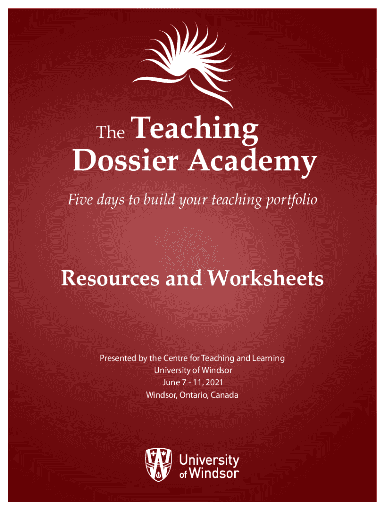 Fillable Online The Teaching Dossier Academy - University of Windsor ...
