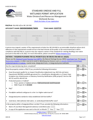 Fillable Online Standard Dredge and Fill Wetlands Permit Application ...