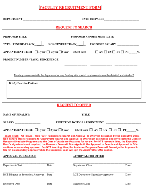 Fillable Online ohr rutgers LINE AUTHORIZATION AND RECRUITMENT FORM Fax ...