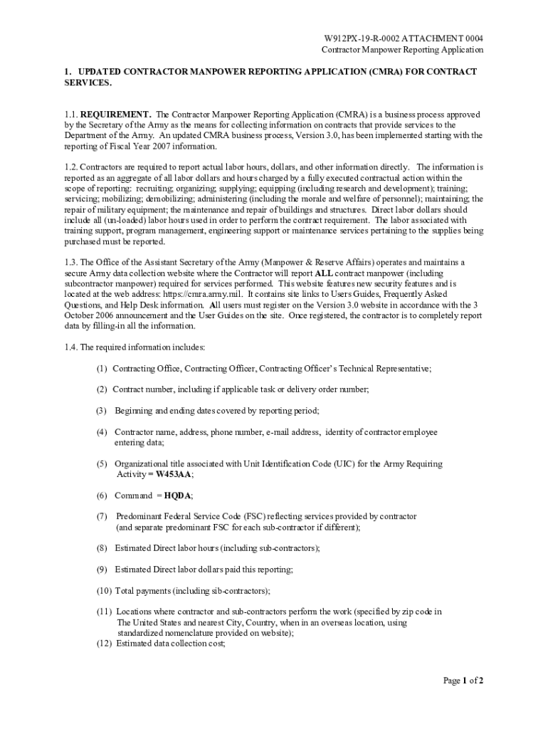 Fillable Online Attach 0004 Contractor Manpower Reporting Application ...