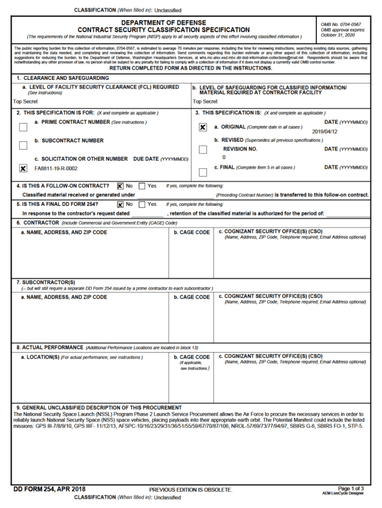 Fillable Online Classifying your Federal Contract: A Guide to the DD ...