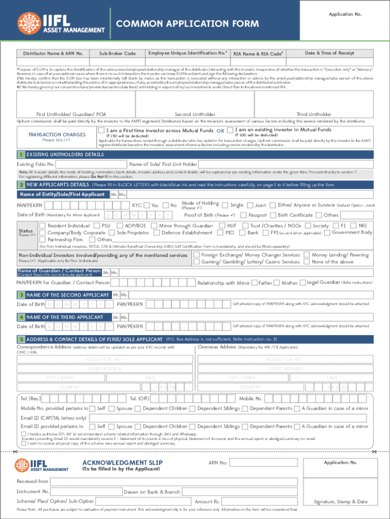 Fillable Online COMMON APPLICATION FORM Application No.: - Mirae Asset Fax Email Print - pdfFiller