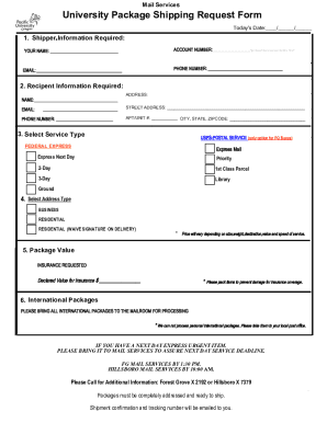 Fillable Online Shipping Request Form.xlsx Fax Email Print - pdfFiller